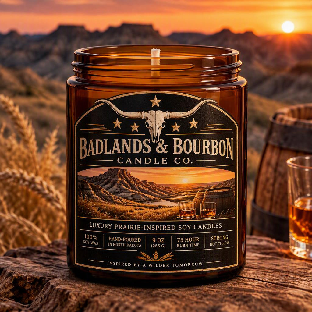 Badlands & Bourbon Signature Hand Poured / Wood Wicks / Luxury 100% Soy ...